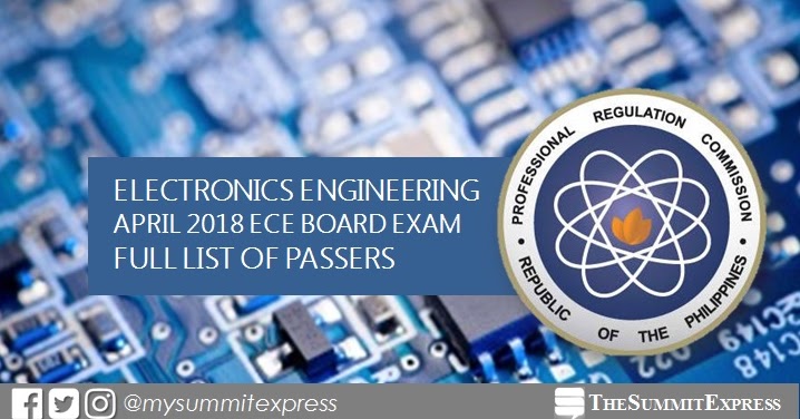 FULL RESULTS: April 2018 Electronics Engineer ECE board exam passers ...