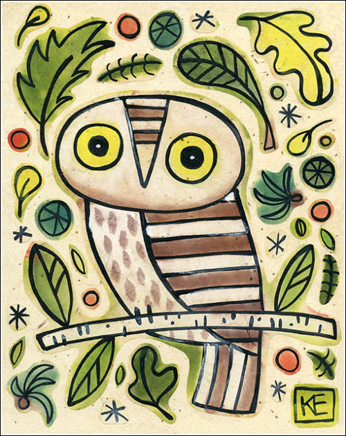 My Owl Barn: Kate Endle's New Ink Collage Series