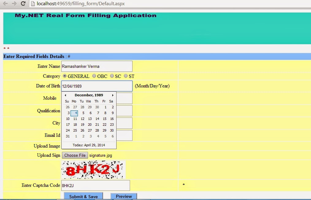 How to Build Form Filling application in ASP.NET like IBPS | MY.NET ...