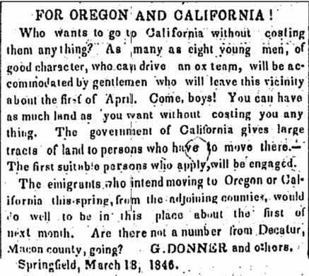 RootDig.com: The Donner Party In the Newspaper--Before It Went South