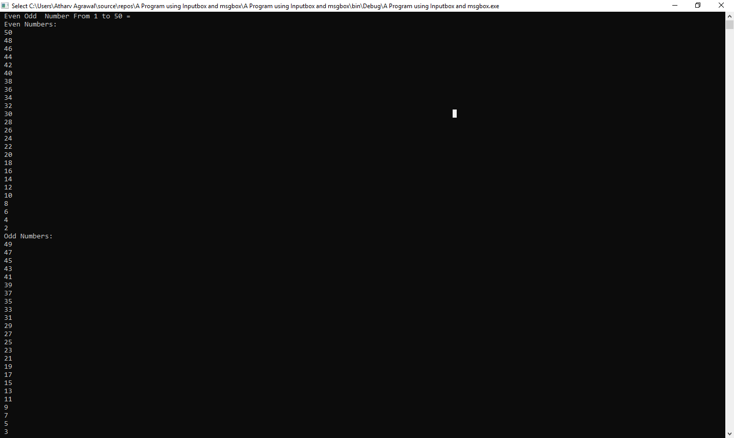15 Program To Print 1 To 50 Even Odd Numbers Using While Loop In Vbnet ~ Coding Atharva
