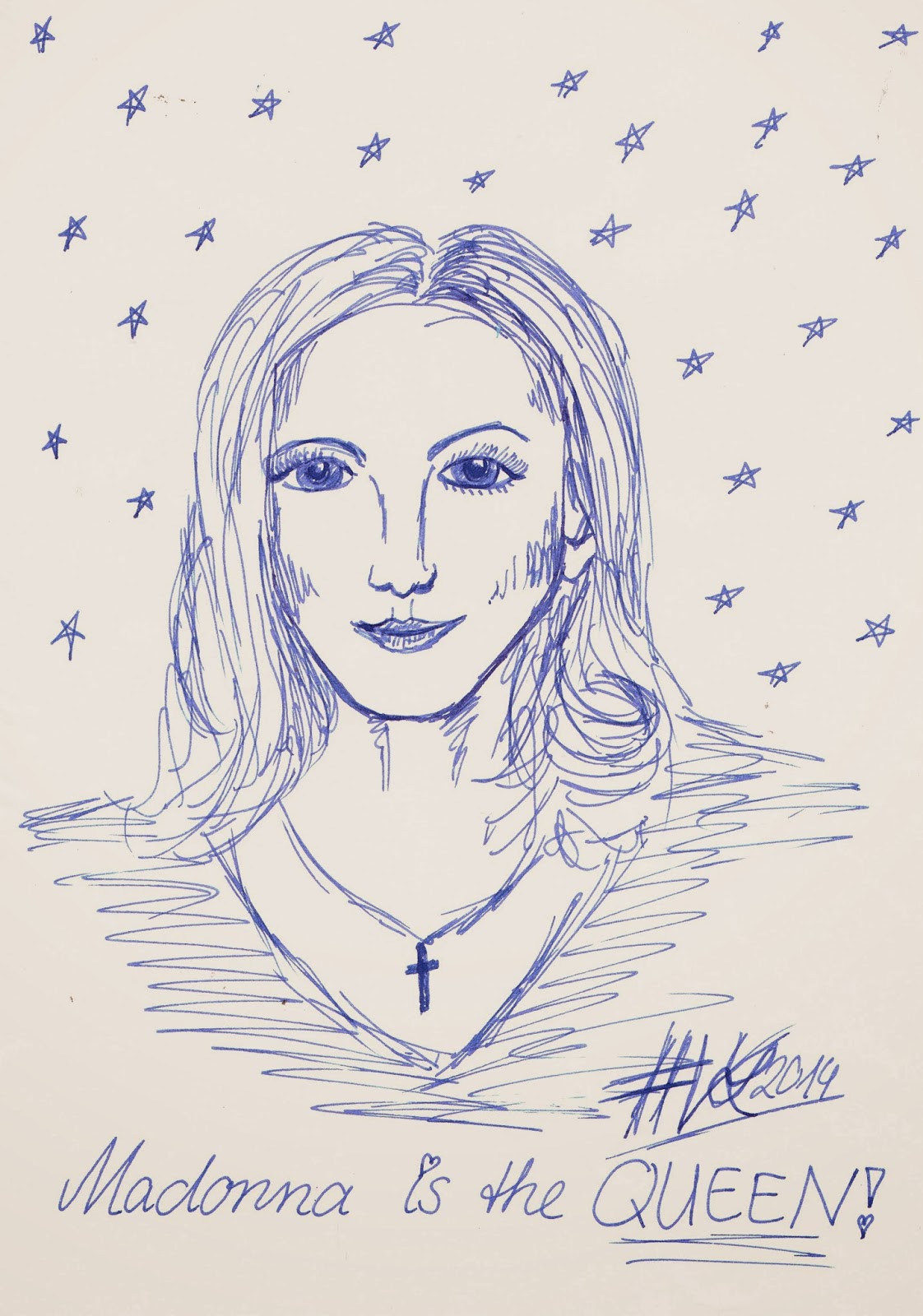 Madonna inspires the world: Madonna drawing by pen