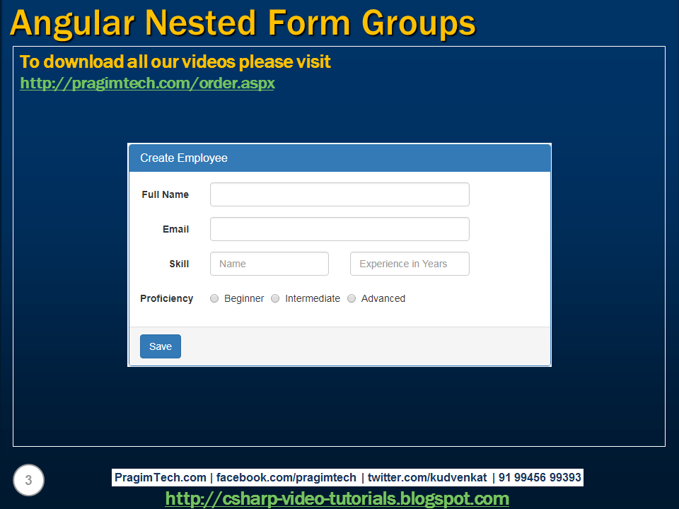 Sql server, .net and c# video tutorial: Angular nested form groups - Slides Sql server, .net and c# video tutorial: Angular nested form groups - Slides