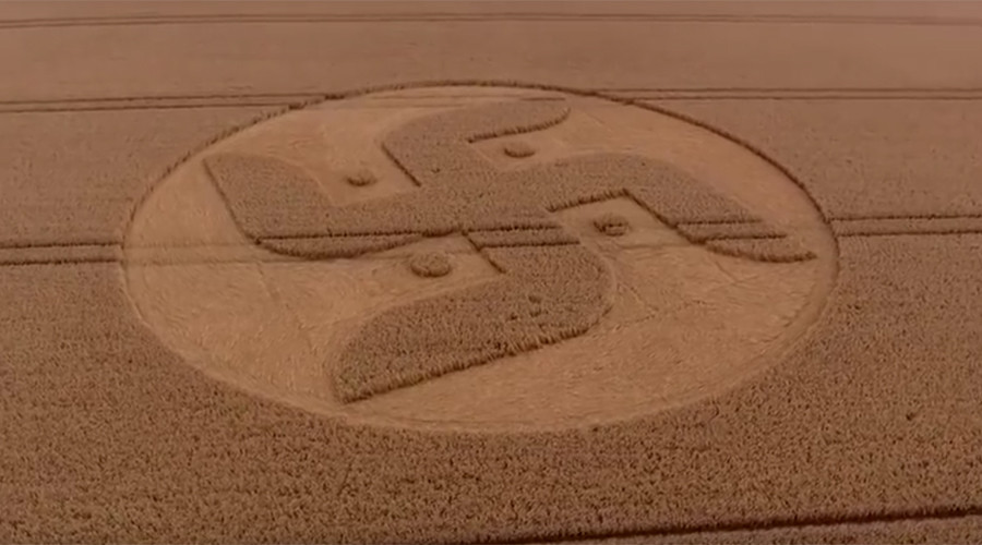 Mysterious Giant Swastika Crop Circle Appears in British Countryside