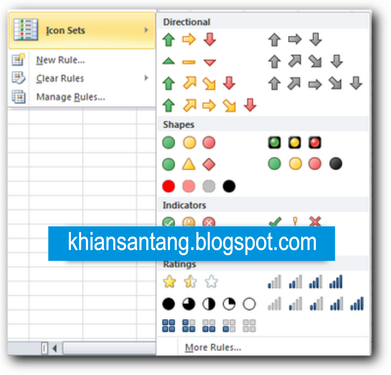 Cara menambahkan Icon Progres Bar pada data cell di Ms Excel 2007/2010
