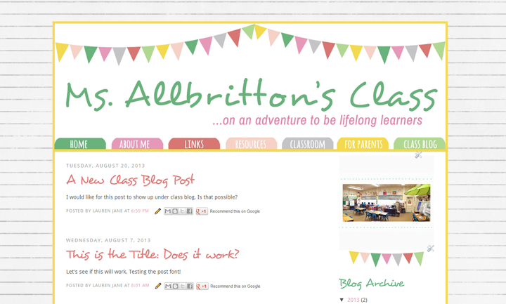 Ms. Allbritton's Class | blog design | Designs By Kassie
