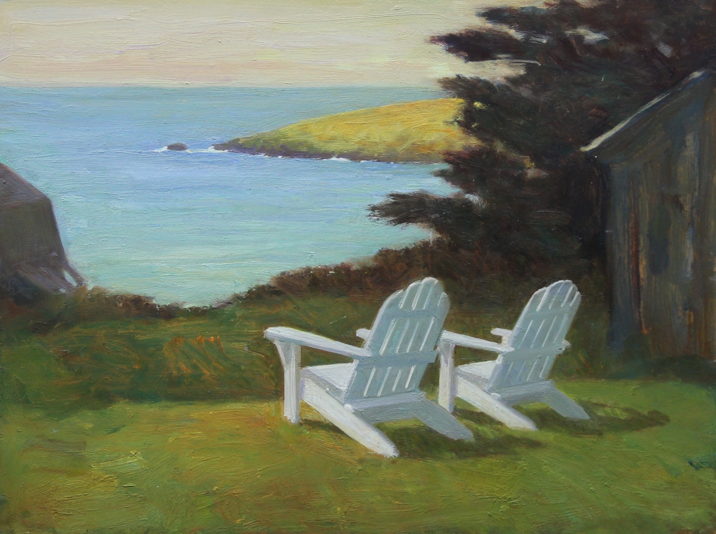 Rick Daskam - Mostly Monhegan Paintings: Two at the Trailing Yew