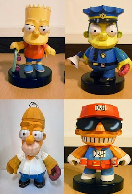 The Simpsons - Homer, Bart, Chief Wiggum, Duffman & Barney Papercraft ...