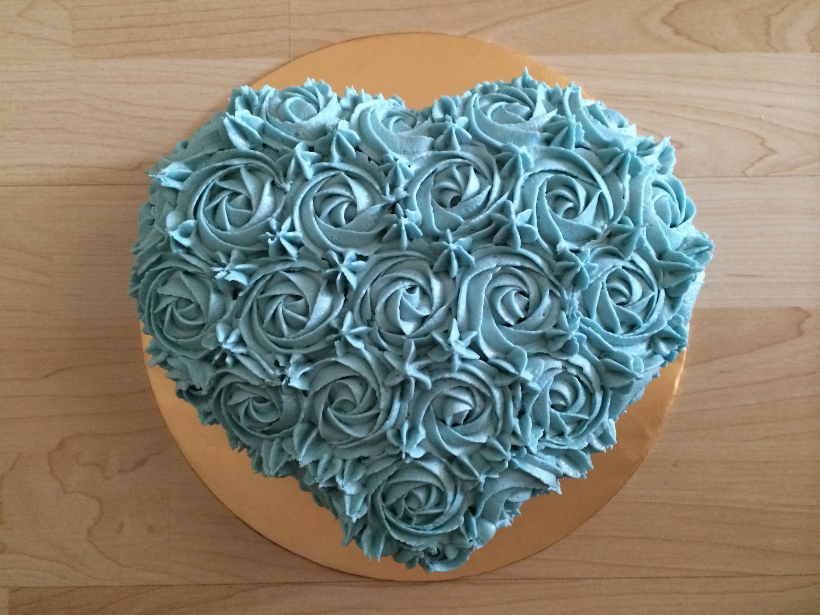 heart-shaped rosette cake