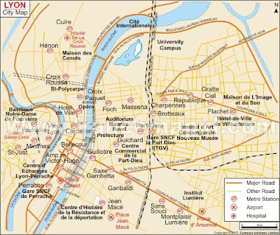 france: Map of Lyon City Pictures