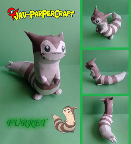 Pokemon: Furret Papercrfaft | Paperized Crafts