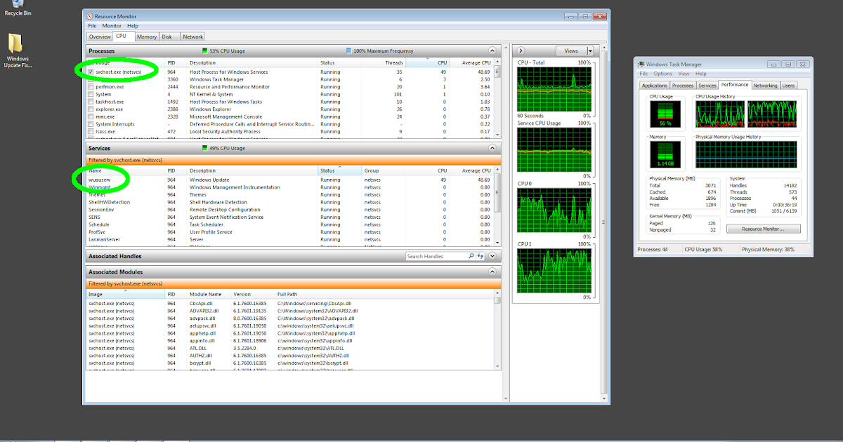 DextersLab2013: Windows 7 WUAUSERV With High CPU & No Windows Updates