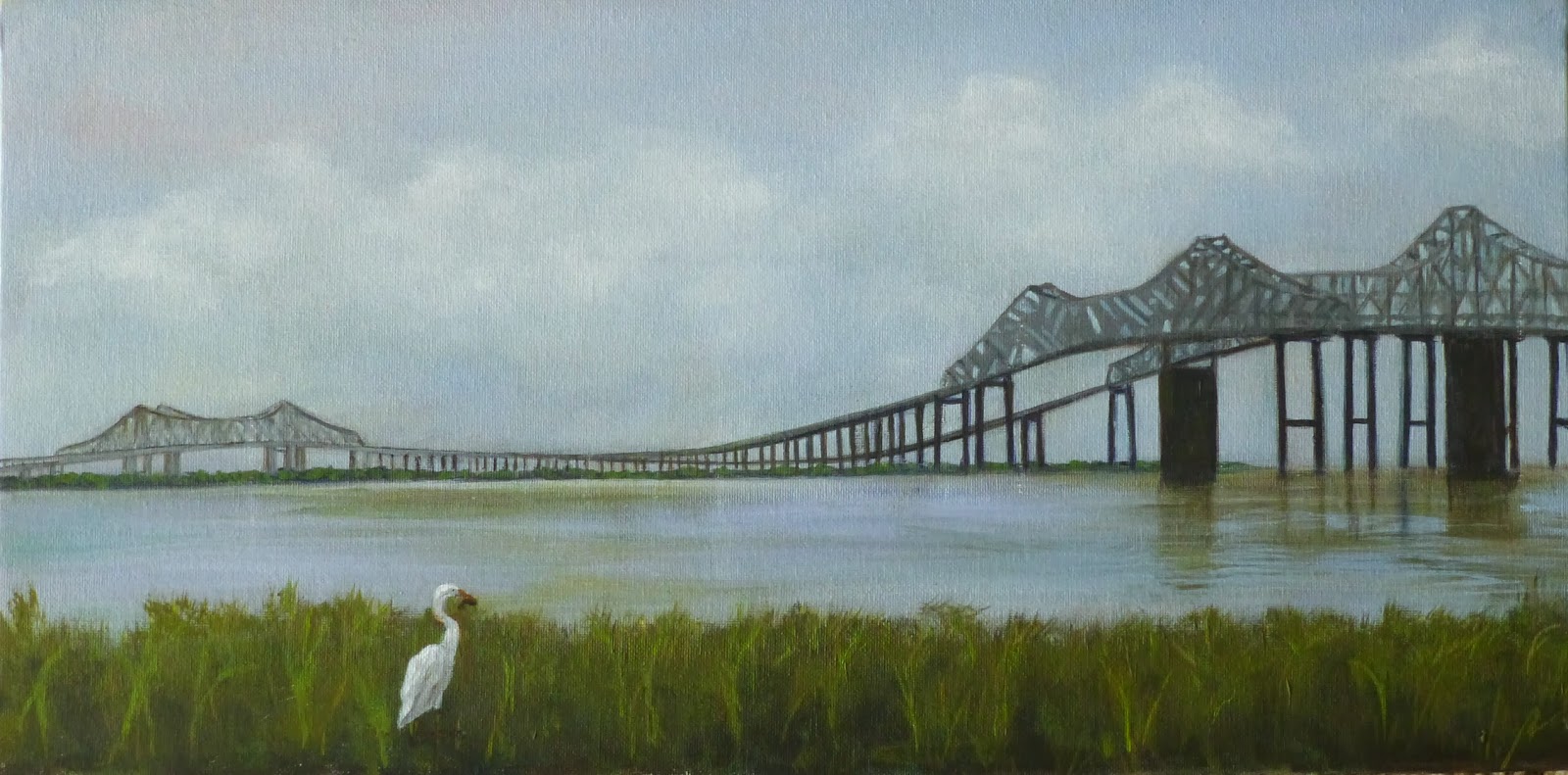jeneen h. nance art: The Old Cooper River Bridge, Charleston, SC