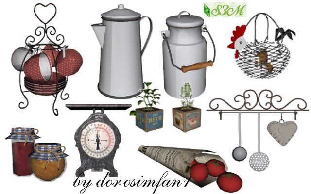 Sims Marktplatz: {S3} Kitchen Clutter Elenii Part 1