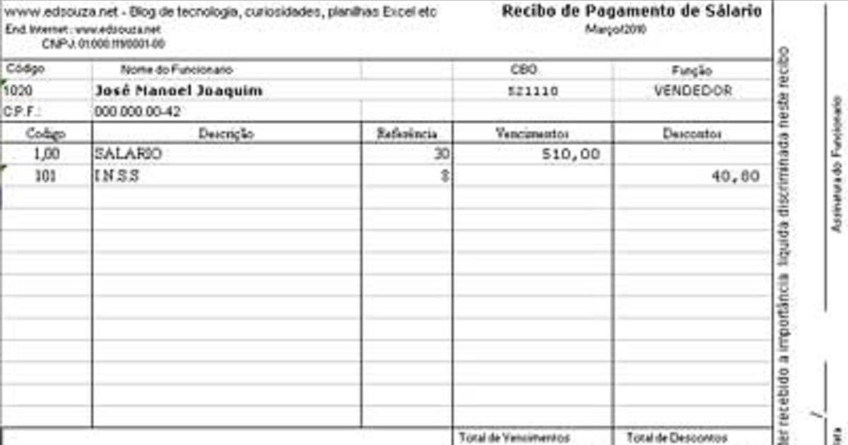 Download Modelo Contracheque Editável - Baixe agora! - Marca