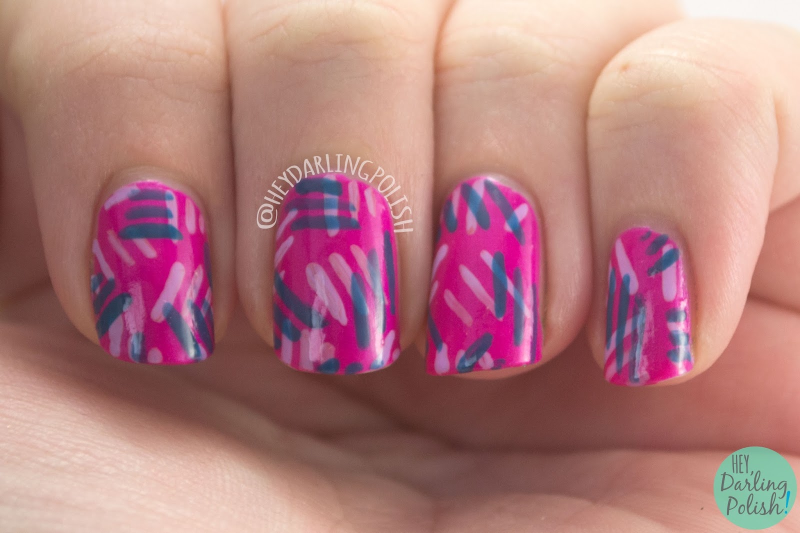 Hey, Darling Polish!: Pink Dashes