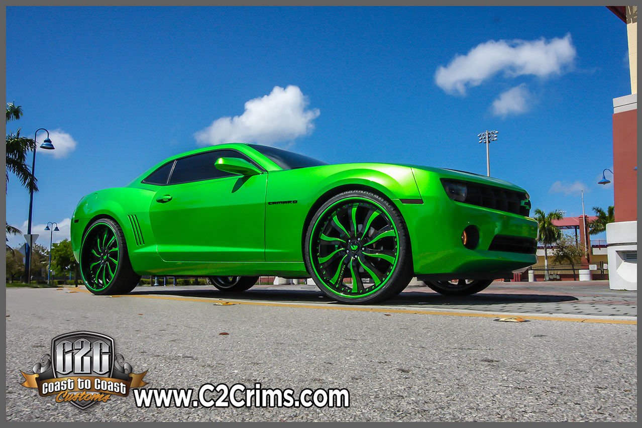 C2C Rims: Synergy Green Camaro on Forgiato Infernos