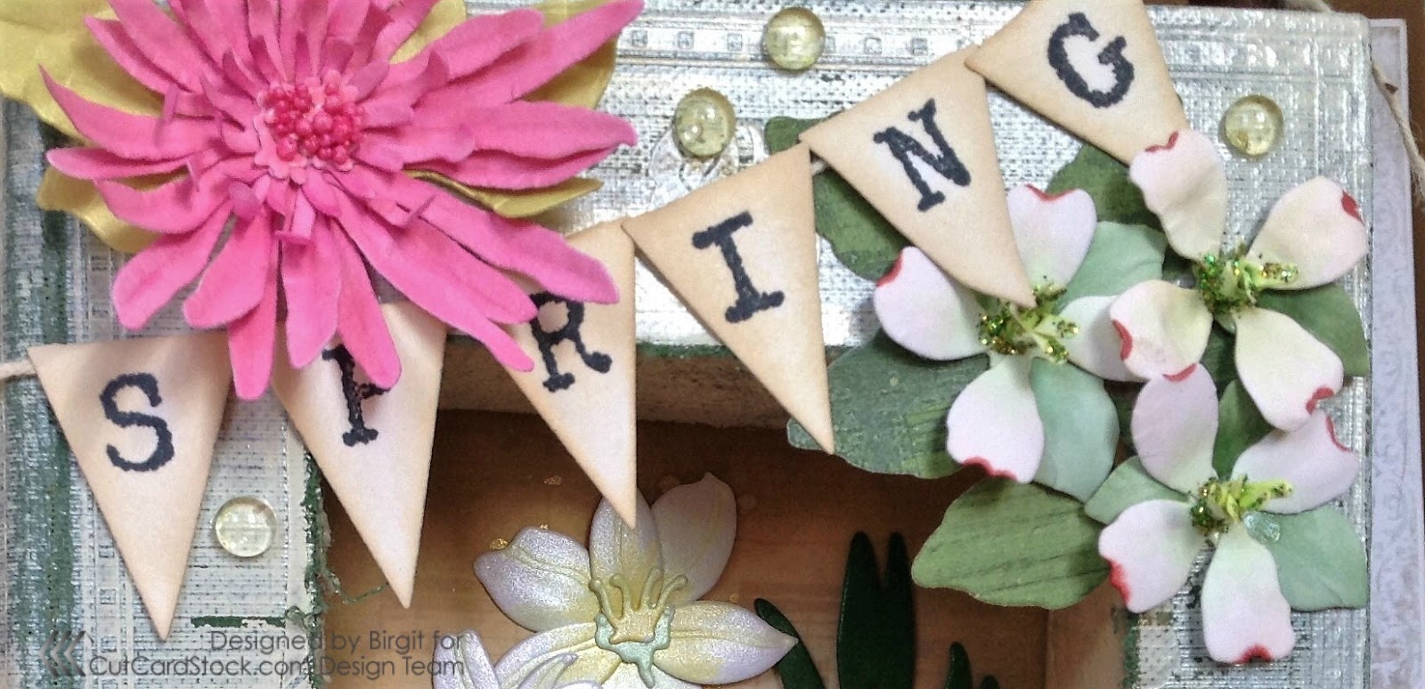 Crafting While I Wait: Cut Cardstock ~ Spring Book Art