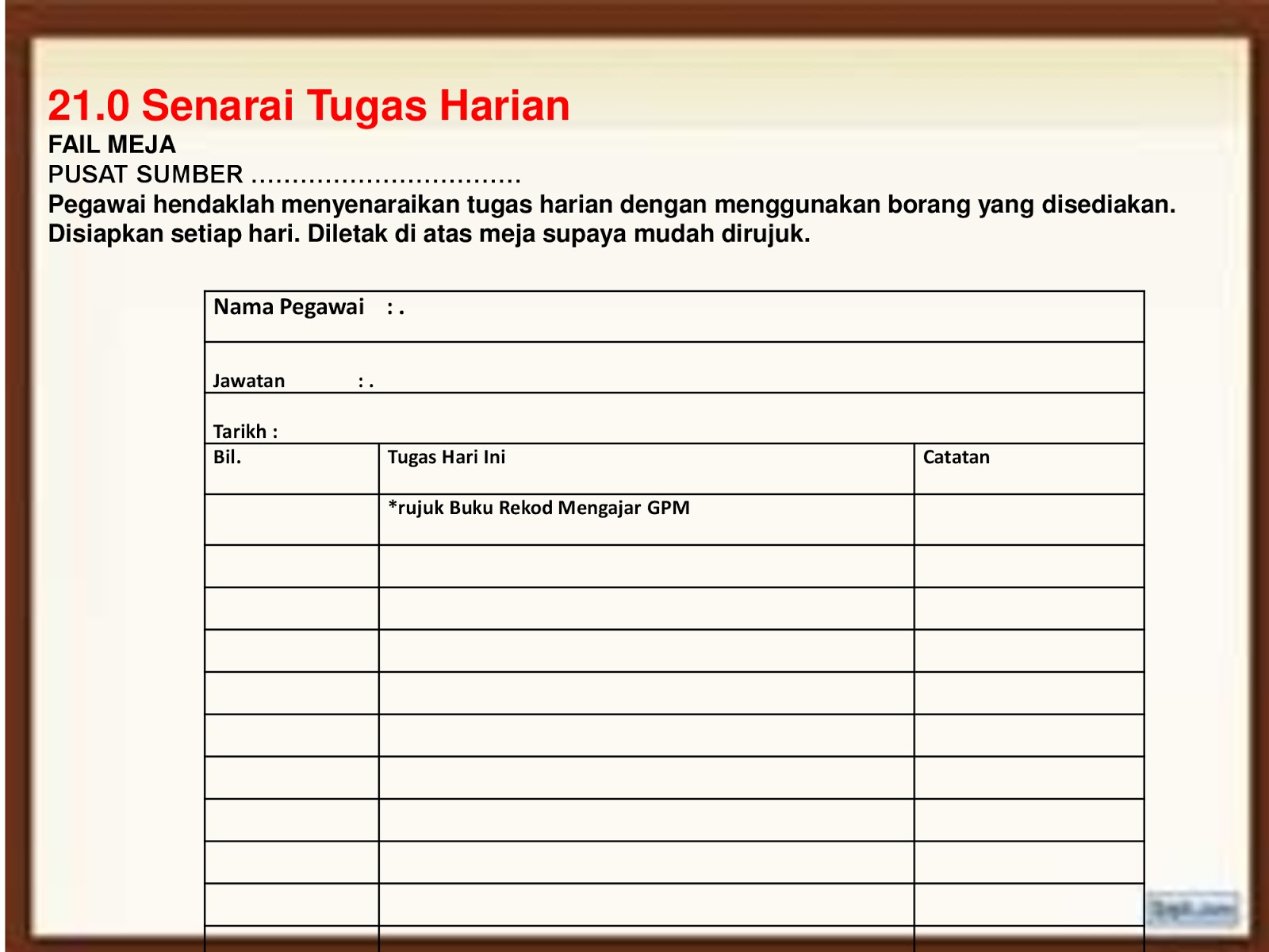 Pusat Sumber STARS: FAIL MEJA GPM