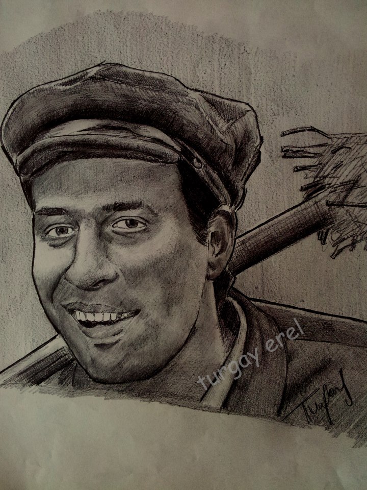 kemal sunal | Karakalem resim çizimleri