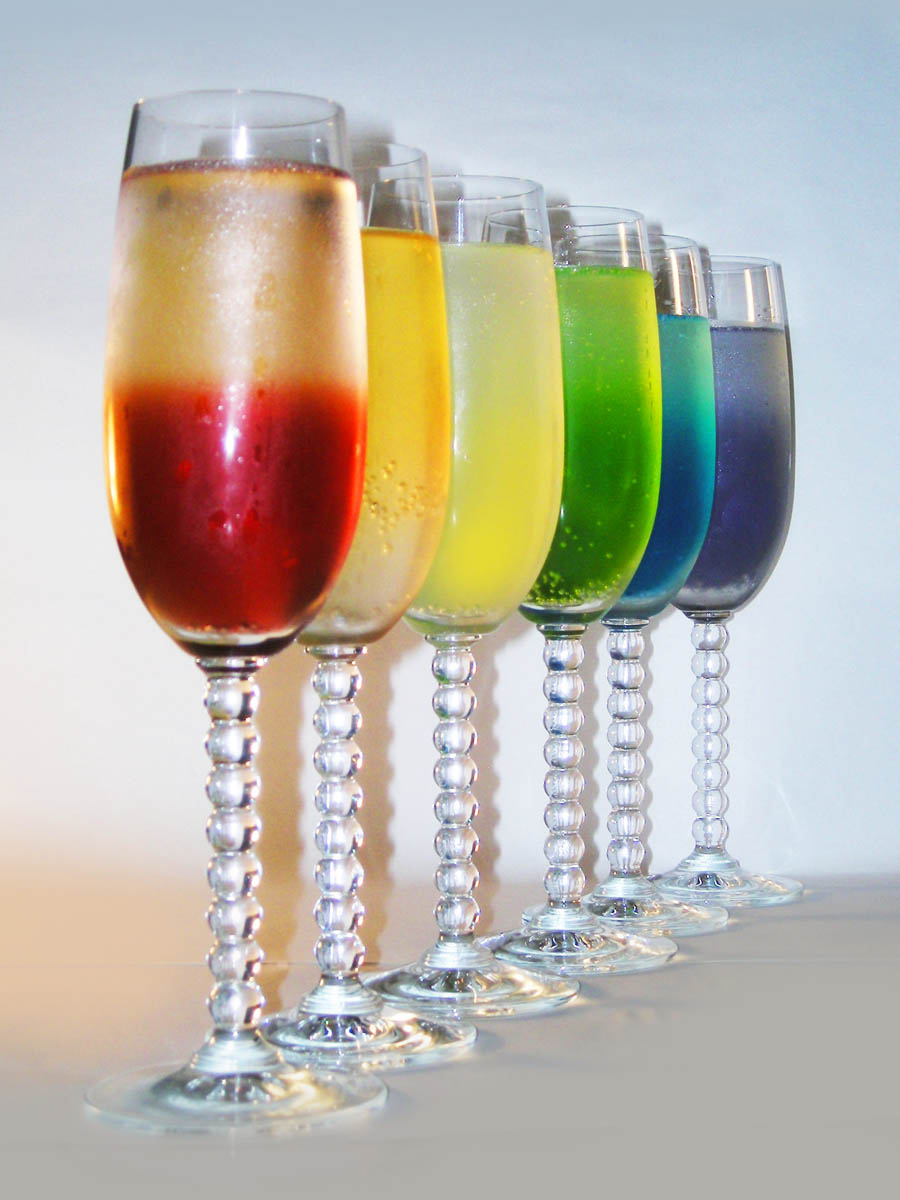 Herb's Signature Cocktails: RAINBOW PRIDE CHAMPAGNE COCKTAILS