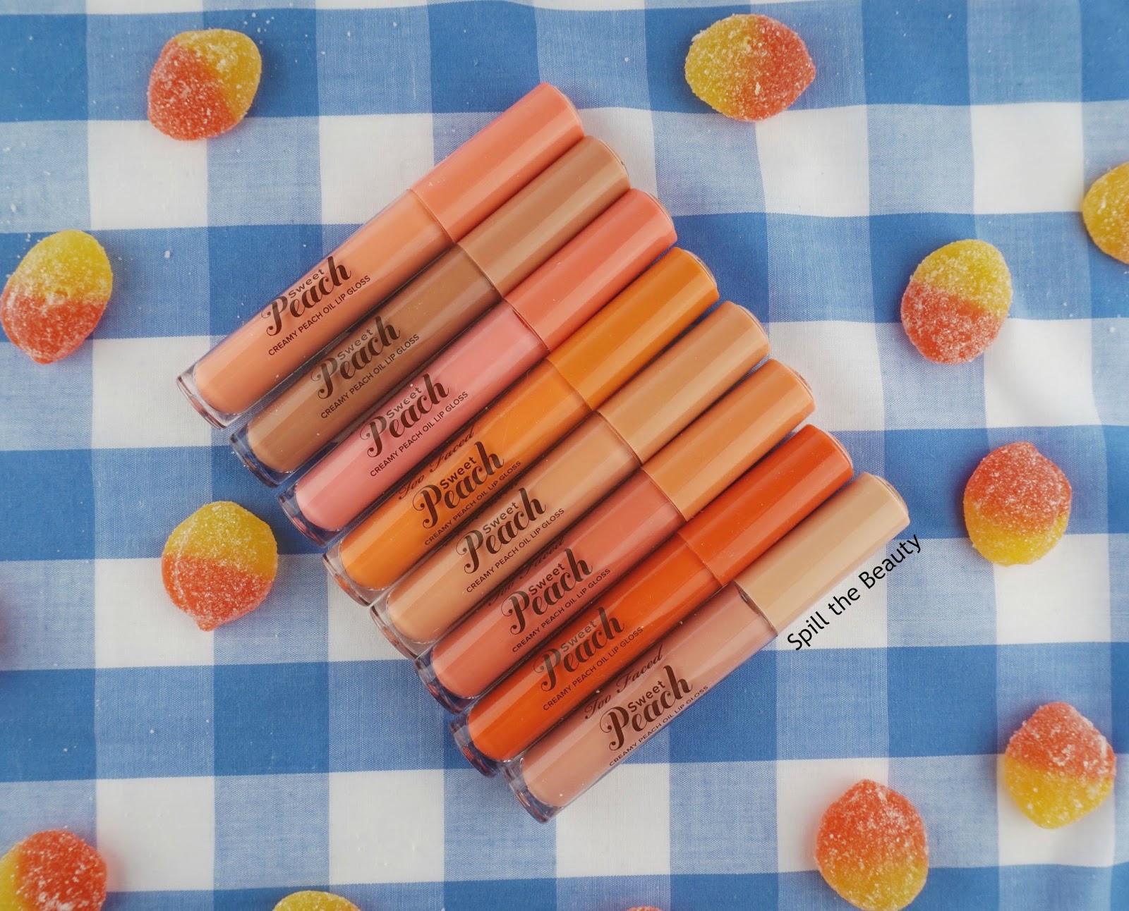 Too Faced Sweet Peach Creamy Peach Oil Lip Gloss - Review, Swatches ...
