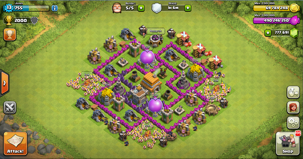 Thropy Base Clash Of Clans TH 6 - Design Base Clash Of Clans Terbaik