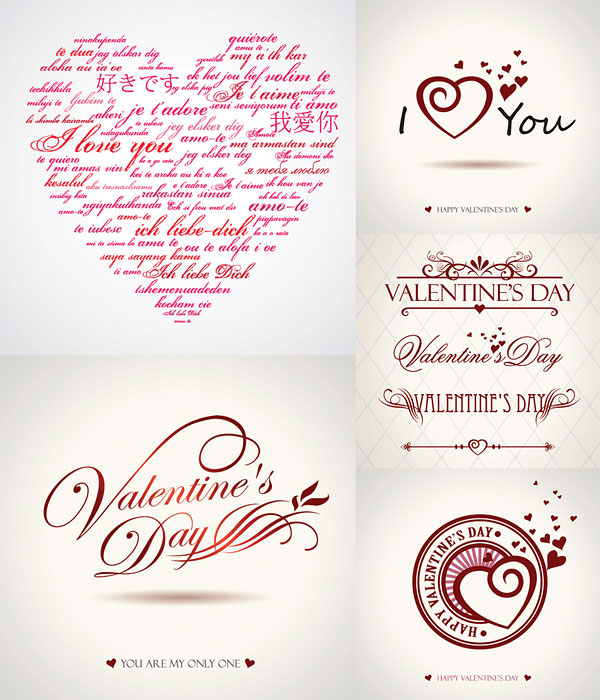 Valentine's Day Word Art graphics vector material - Adobe Plus