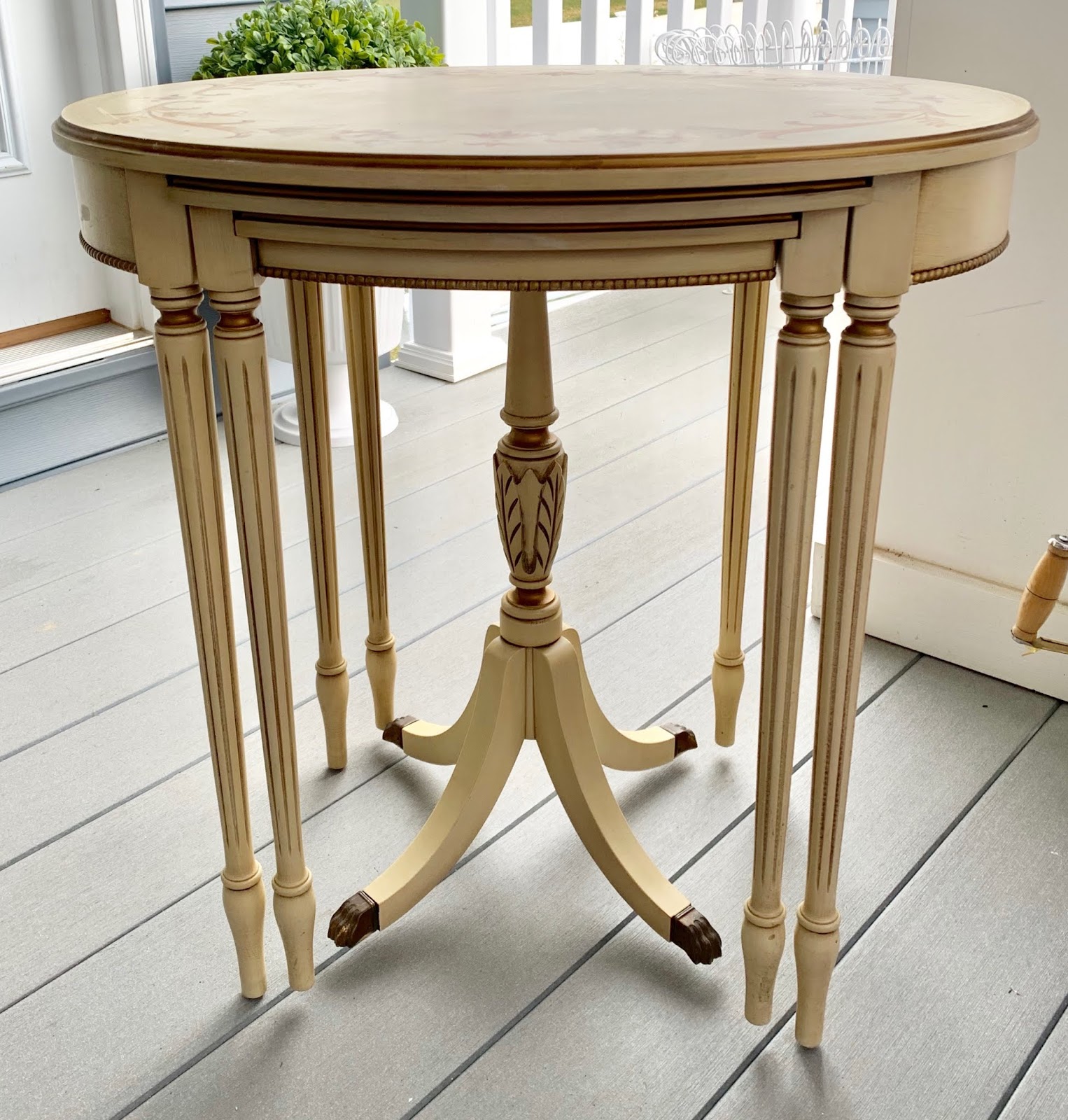 Tea Cottage Pretties: Vintage Stacking Tables Makeover