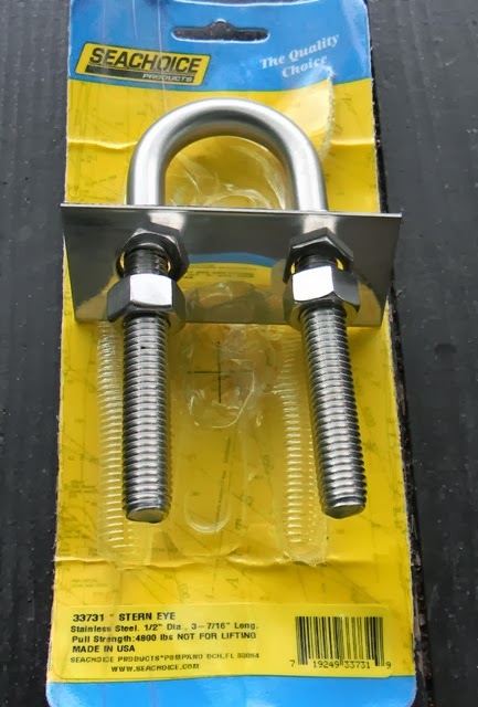 Ericson 25, Oystercatcher: Trailer Eye (Bow Eye) Installation