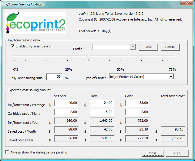 setting up a shop: Ink saving software, paper saving software, and some ...