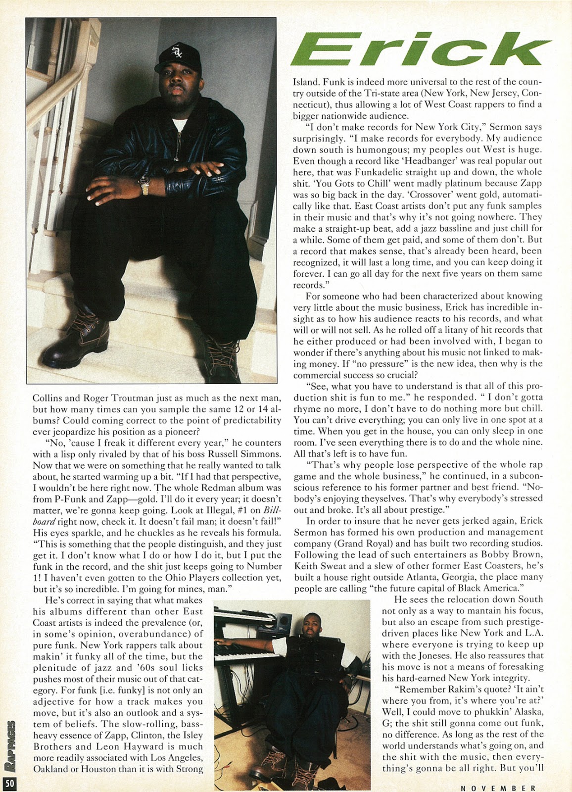 HipHop-TheGoldenEra: Erick Sermon in Rap Pages Magazine - November 1993