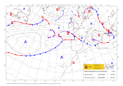 CIENCIA PARA EL AULA: MAPA DE ISOBARAS 4 DE MARZO 2020