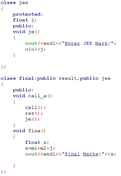 Manthan Radia: Program of Hybrid Inheritance In C++ Manthan Radia: Program of Hybrid Inheritance In C++