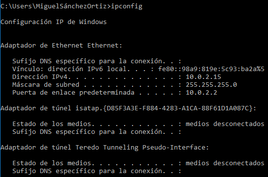 Comando IpConfig (Windows)