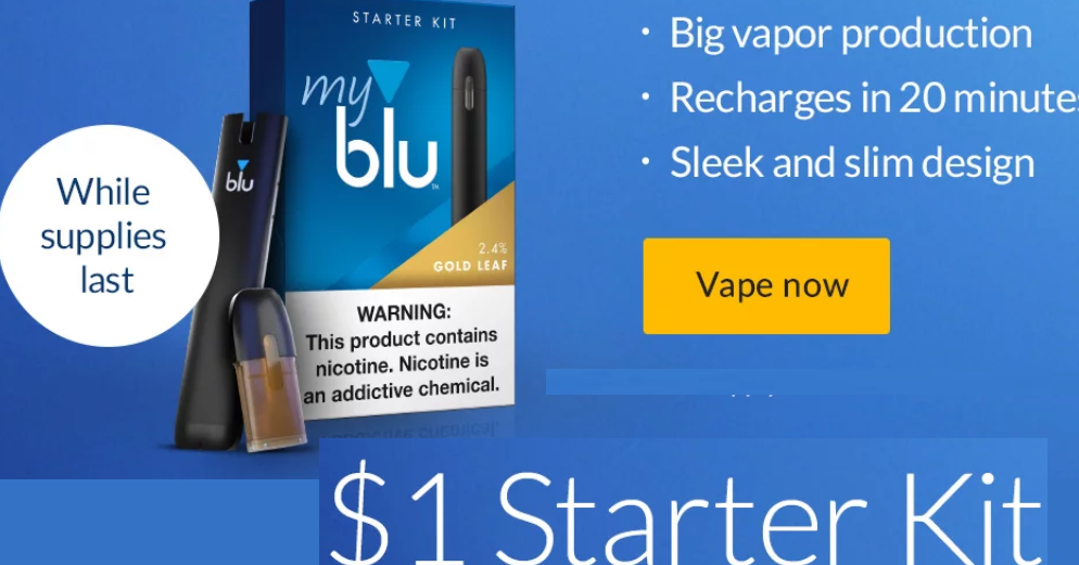 Blu Vape E-Cigarette Starter Kit Only $1 (Reg $19.99) + Free Shipping ...