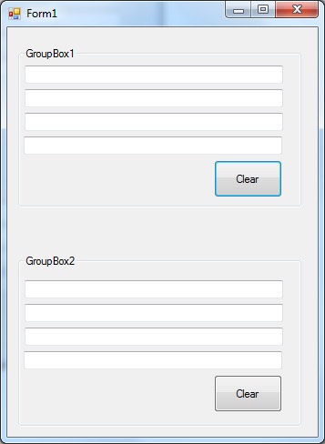 codeproject: How to clear all TextBoxes on a Form in VB.net