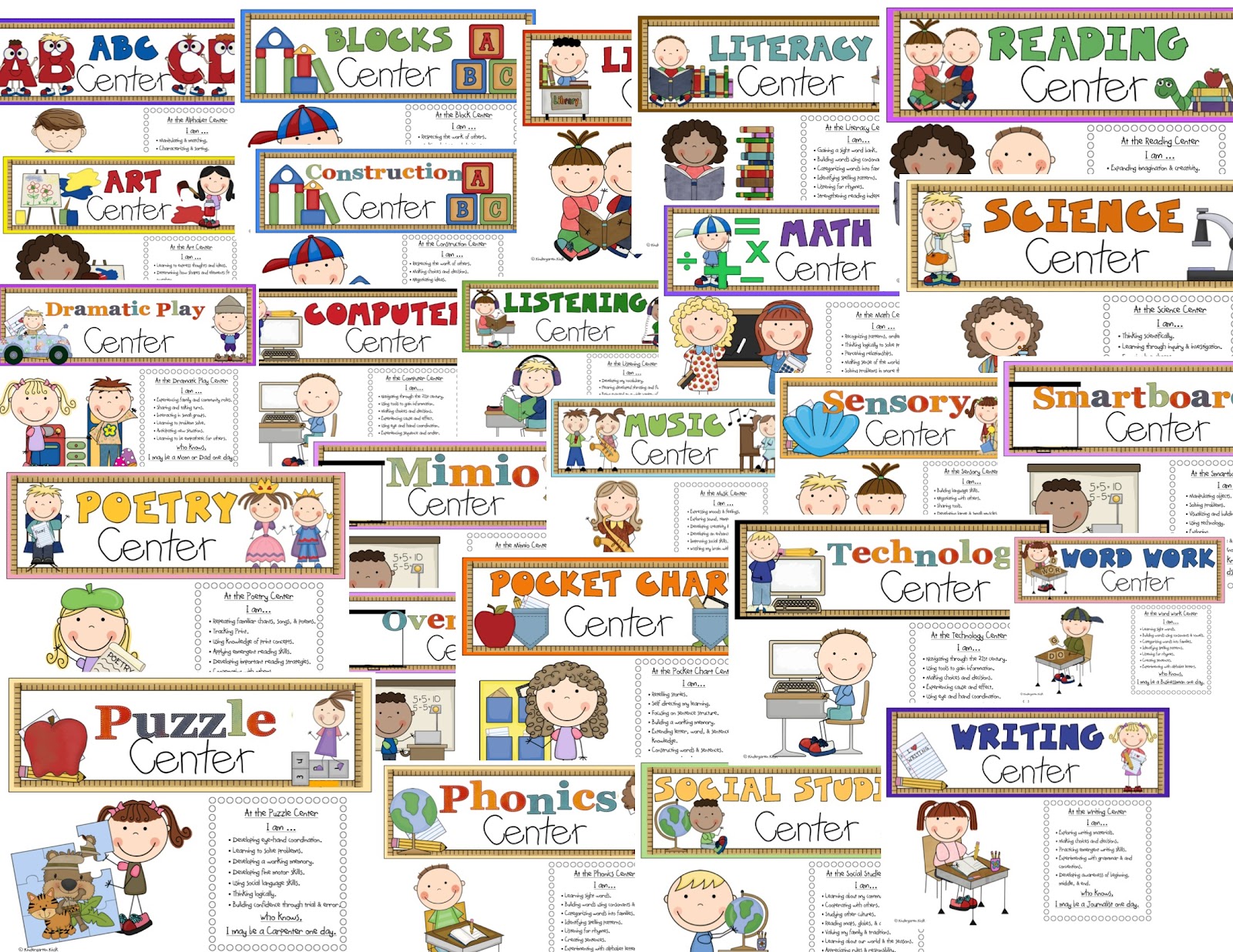 Kindergarten Kiosk: Learning Center Signs: Dress up the classroom ...