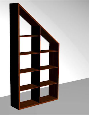 Librero bajo escalera. diseño de muebles para aprovechar los espacios ...