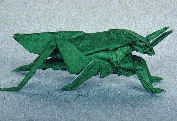 origami grasshopper 3d ~ easy paper craft for kids