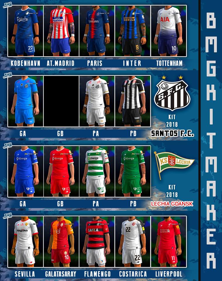 FB : PES 2013 Kits Pack Update 17 April ’18 by BMG Kitmaker