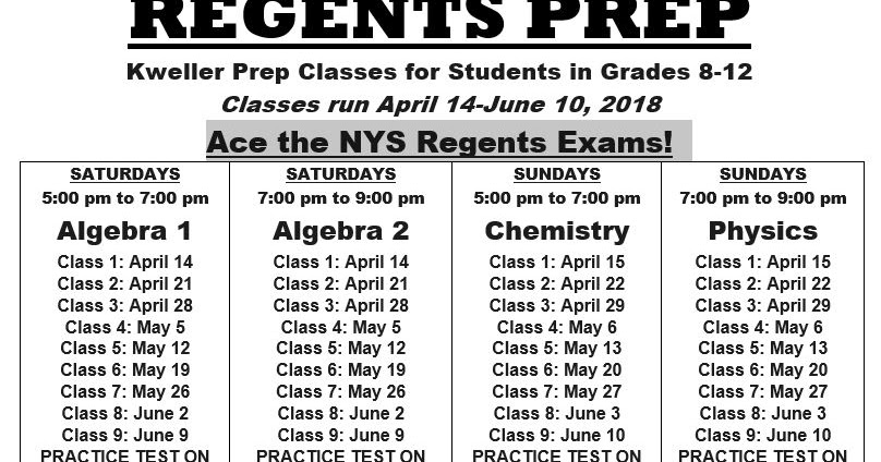 Kweller Prep Blog: Advanced Prep for Advanced Kids: Regents Prep Classes