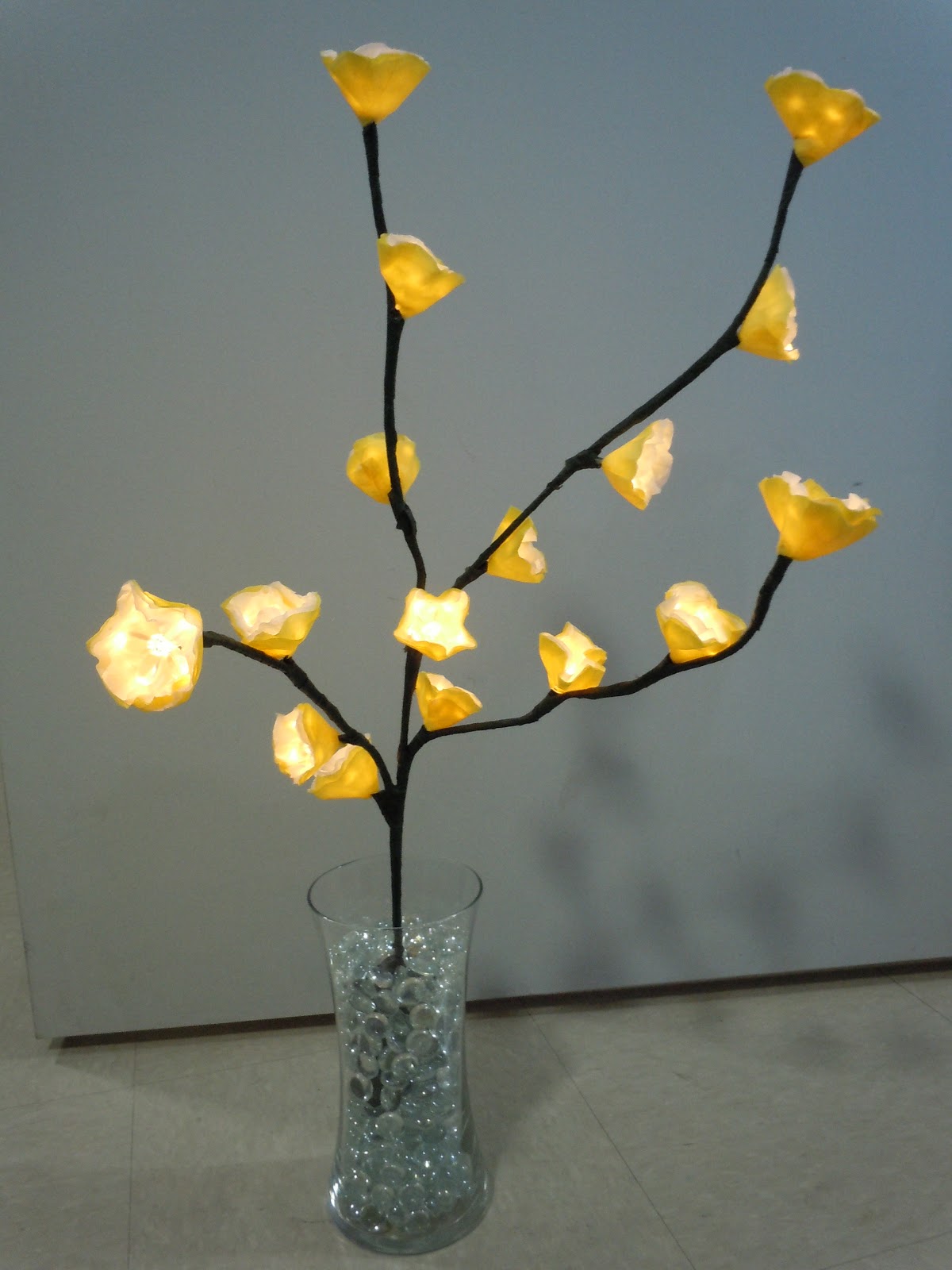 Tissue Paper Flower Lights | Feelin' Crafty