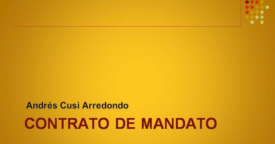 Andrés Eduardo Cusi Arredondo: EL MANDATO - ANDRÉS CUSI ARREDONDO