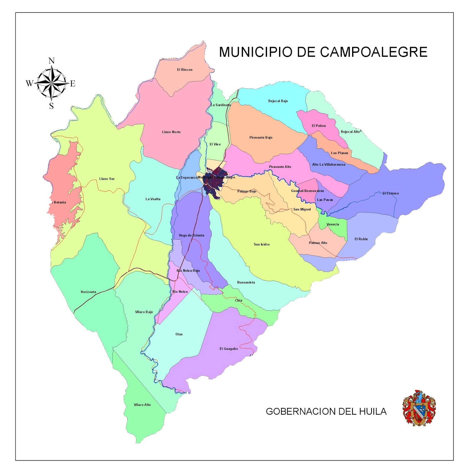 Noticias, Arte, Cultura y Turismo: Todos los mapas municipios del Huila