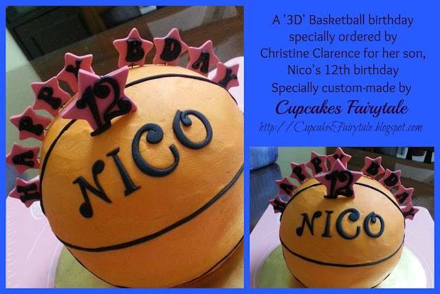 Cupcakes Fairytale: NICO'S 12TH BIRTHDAY '3D-BASKETBALL' CAKE