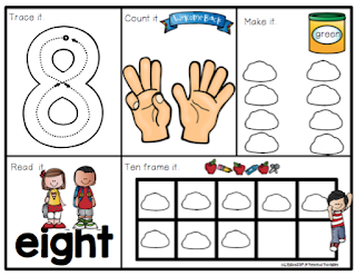 Play Dough Number Mats "Back to School" ~ Preschool Printables