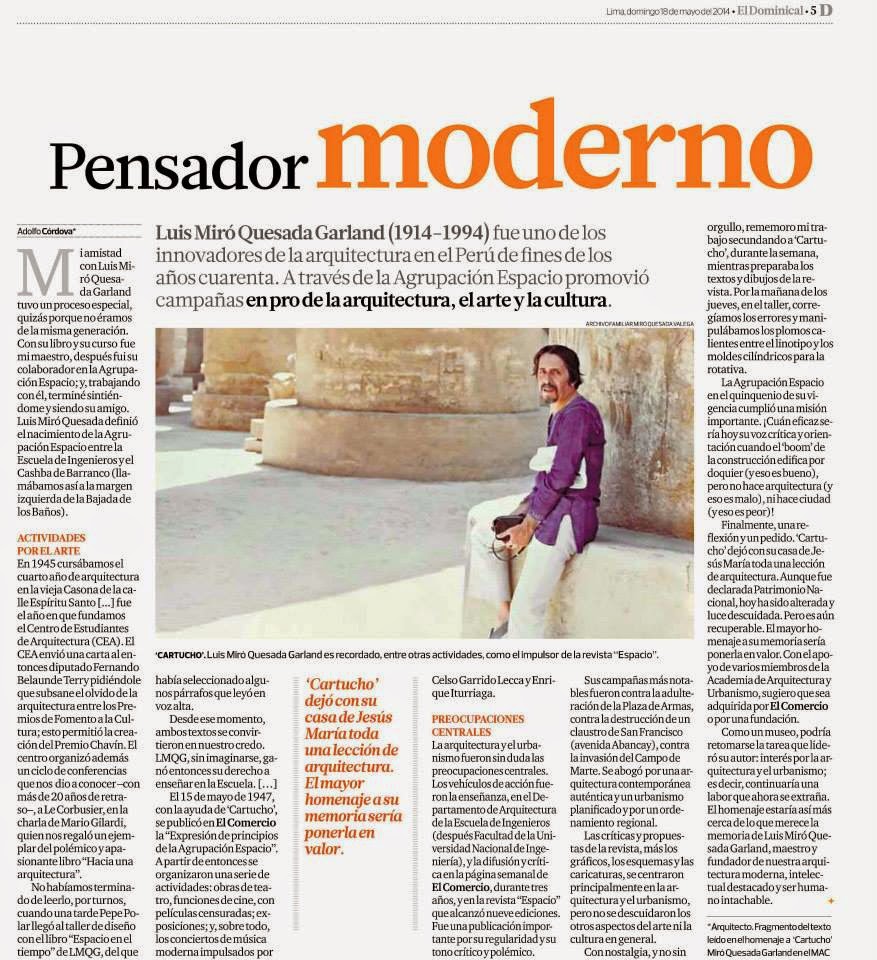 Divagaciones Arquitectonicas: Luis Miró Quesada Garland - Creador de Formas