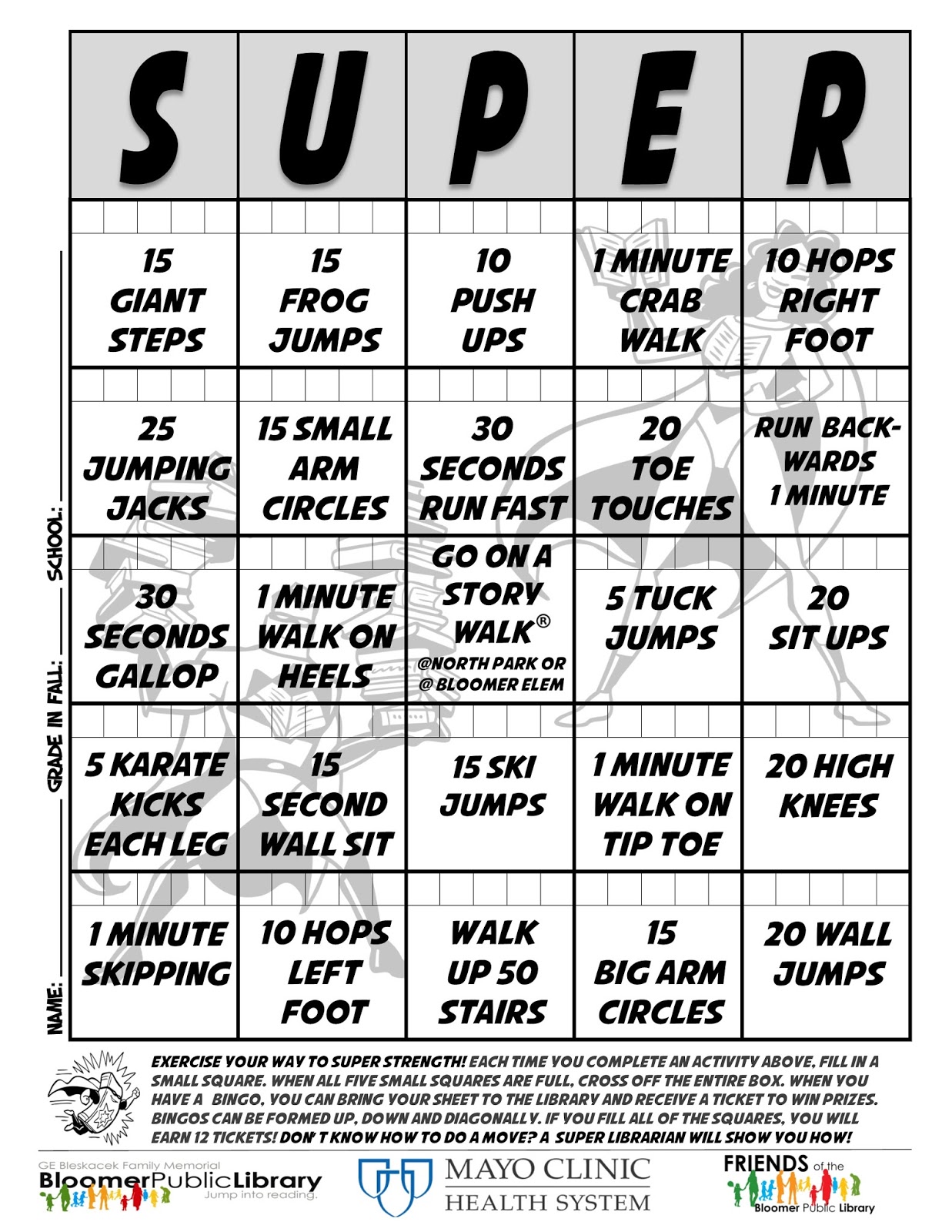From the Short Stacks: Exercise BINGO