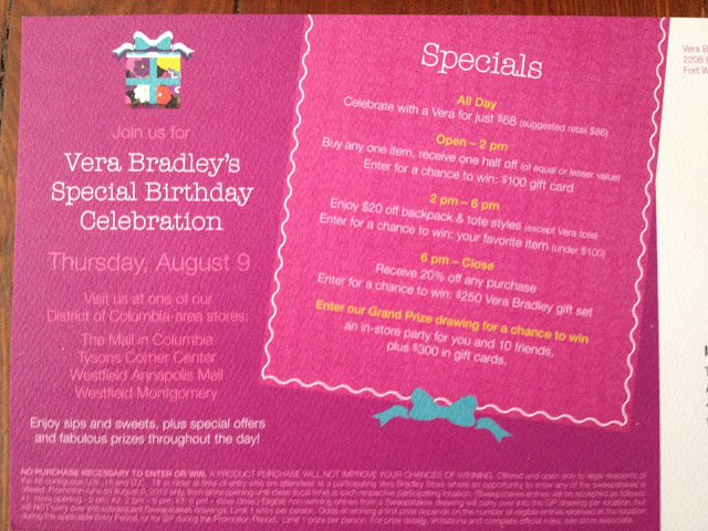 OhMyVera! A blog about all things Vera Bradley: Vera Bradley's Special ...